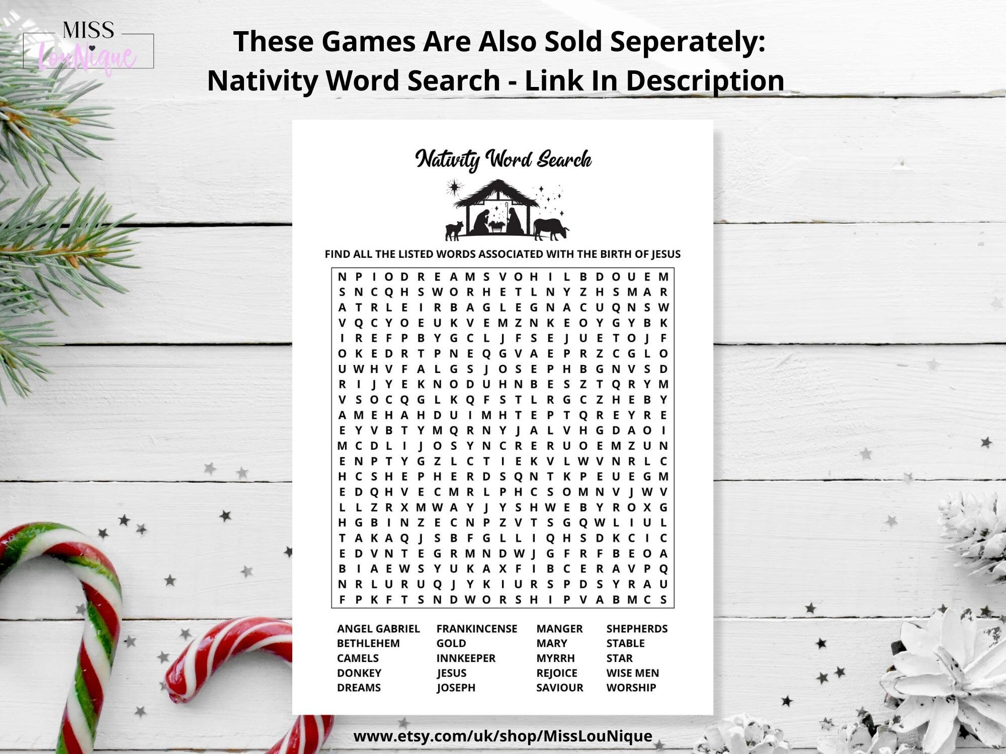 Nativity Christmas Printable Games Duo L Birth of Jesus Games L ...