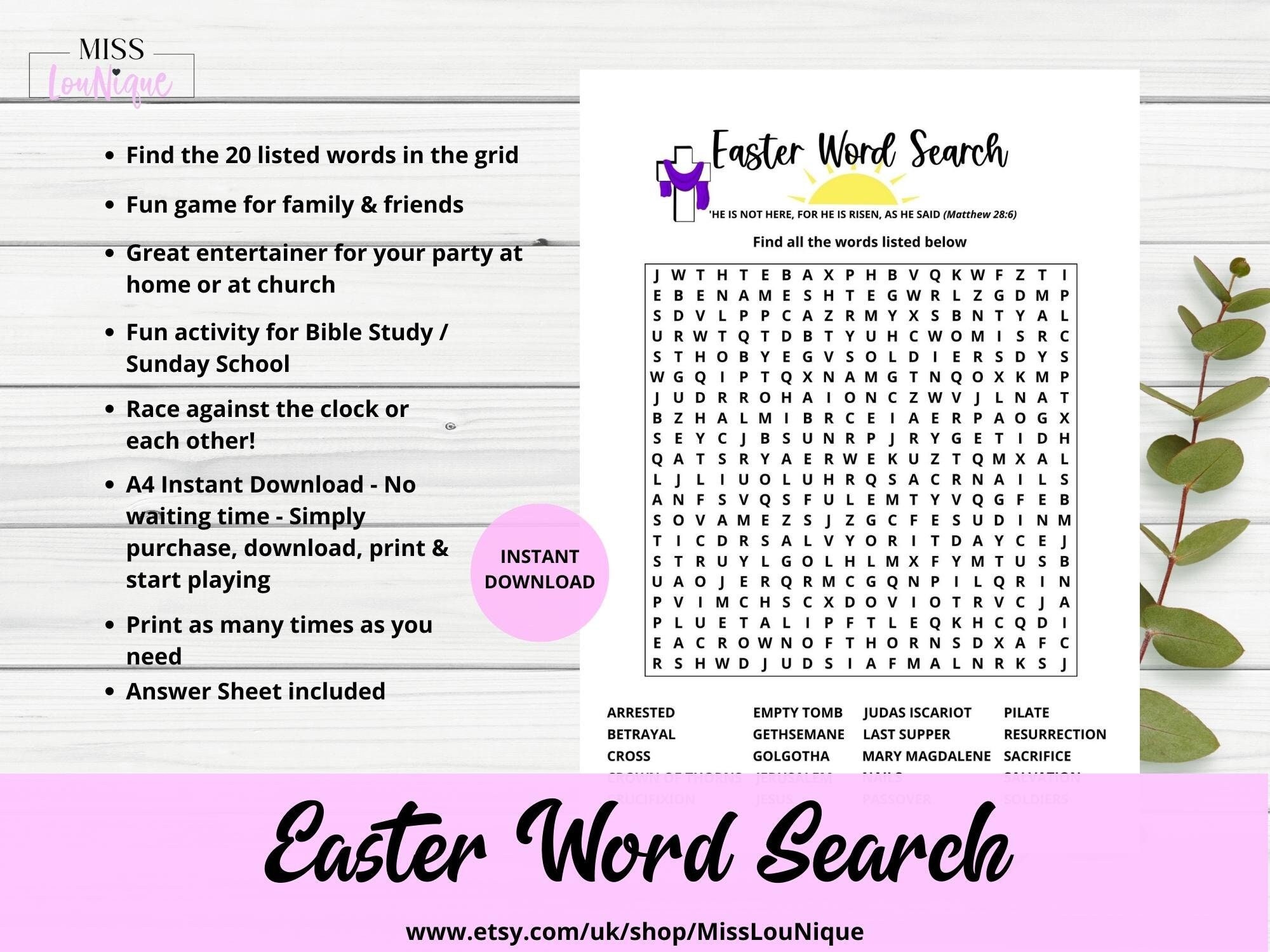 Religious Easter Word Search