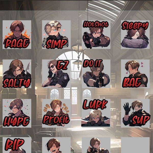 Leon Kennedy Twitch Emotes - Etsy UK