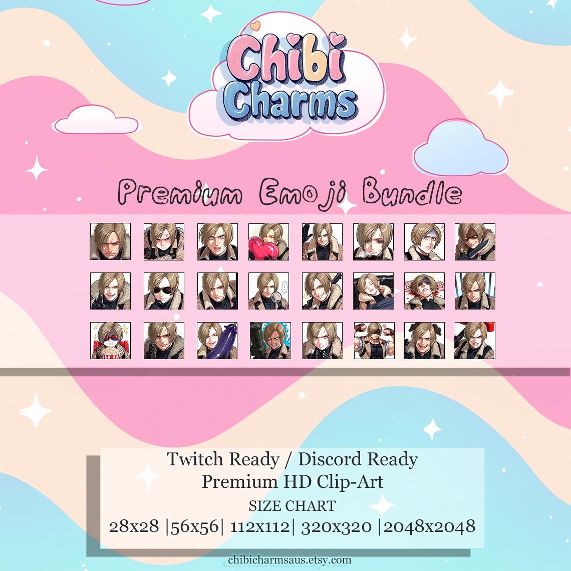 Leon Kennedy Resident Evil Emotes: Twitch, Discord, Youtube (PNG Files ...