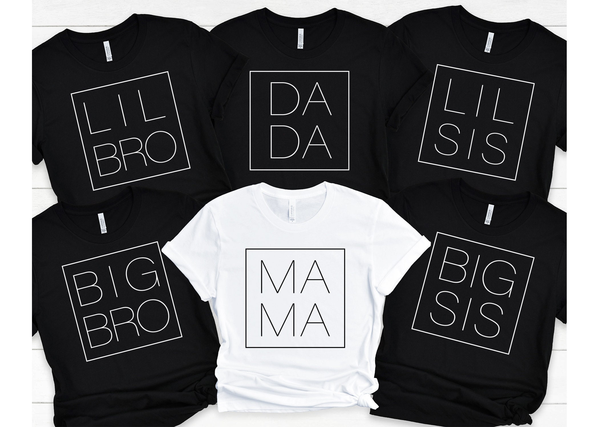 Mama Dada Big Sis Big Bro Lil Sis Lil Bro Nana Mimi Family - Etsy
