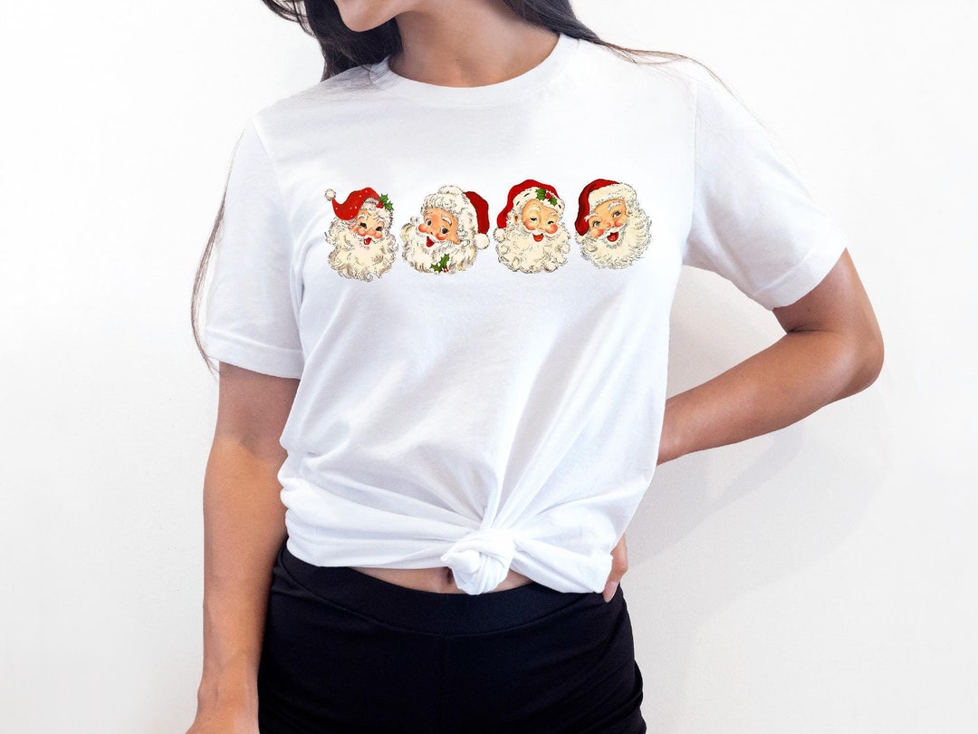 Retro Santa Face Shirt, Cute Santa Shirt for Christmas Gift, Santa ...