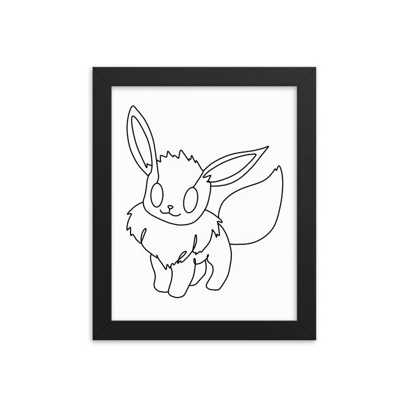 Eevee Line Art, Pokemon Poster, Abstract Pokemon Art, Minimalist ...