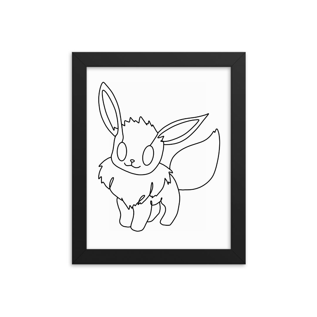 Eevee Line Art, Pokemon Poster, Abstract Pokemon Art, Minimalist ...
