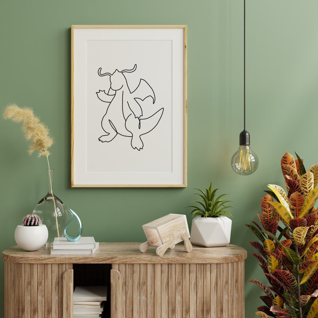 Dragonite Line Art Pokemon Poster Abstract Pokemon - Etsy