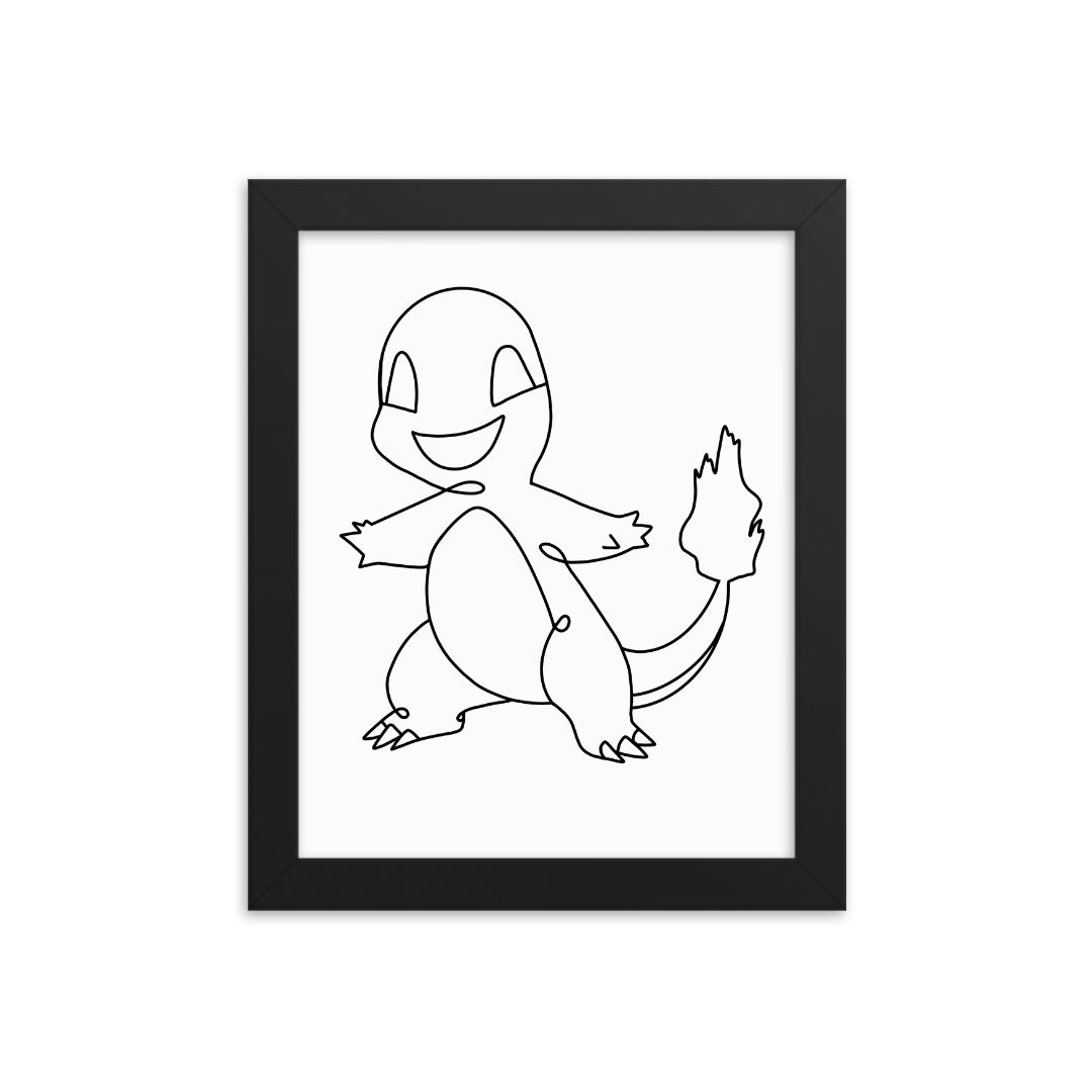 Charmander Line Art, Pokemon Poster, Abstract Pokemon Art, Minimalist ...