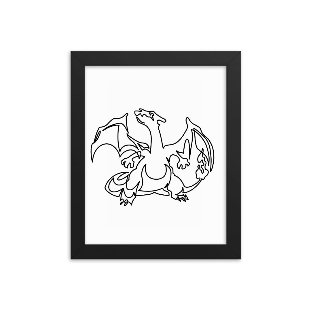 Charizard Line Art, Pokemon Poster, Abstract Pokemon Art, Minimalist ...