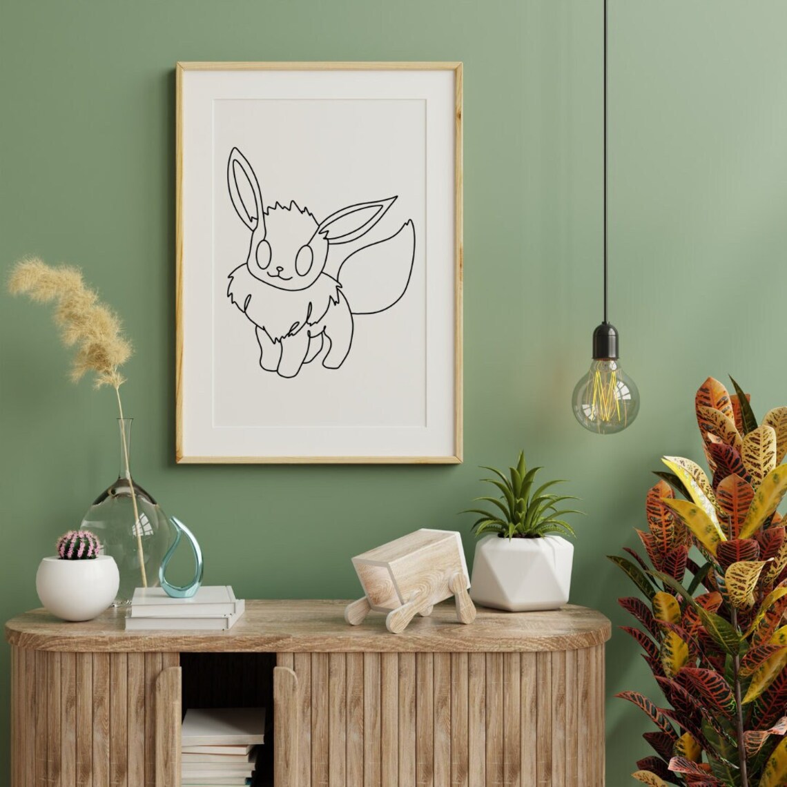 Eevee Line Art, Pokemon Poster, Abstract Pokemon Art, Minimalist ...