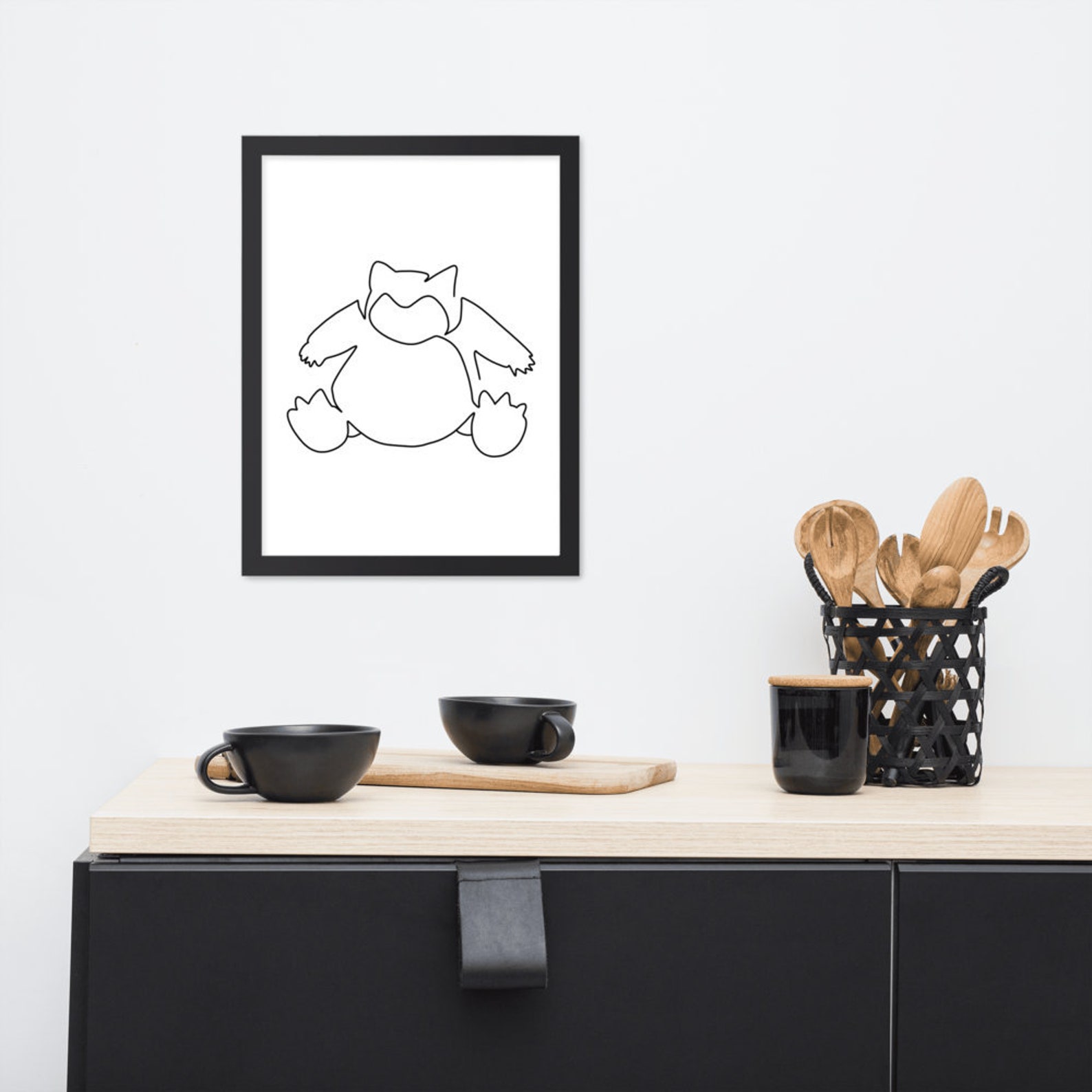 Snorlax Line Art Pokemon Poster Abstract Pokemon Minimalist | Etsy