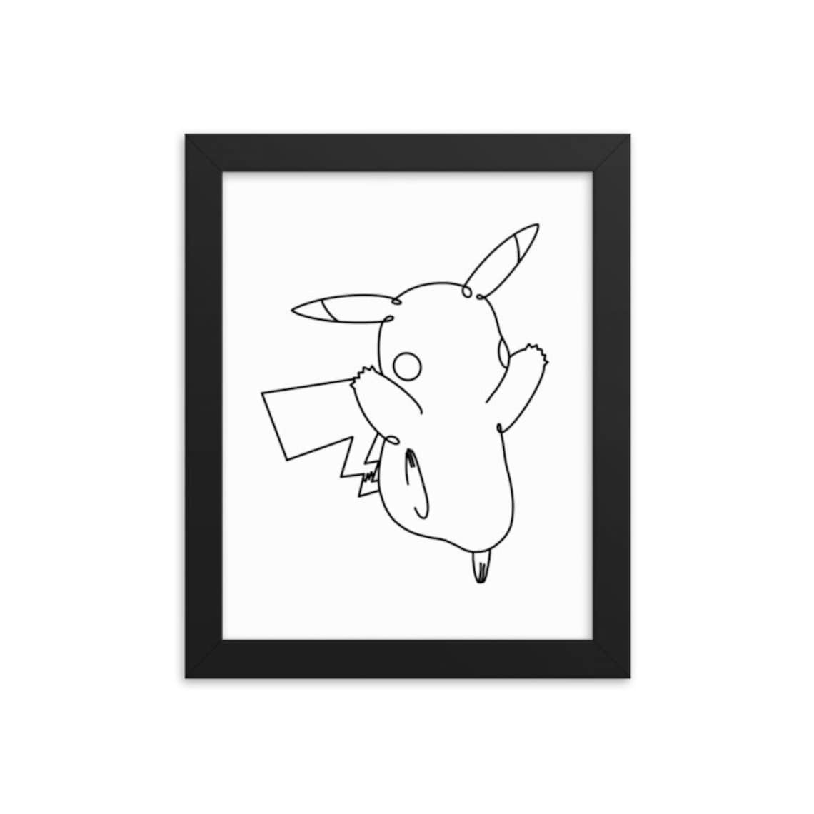 Pikachu Line Art, Pokemon Poster, Abstract Pokemon, Minimalist Pokemon ...
