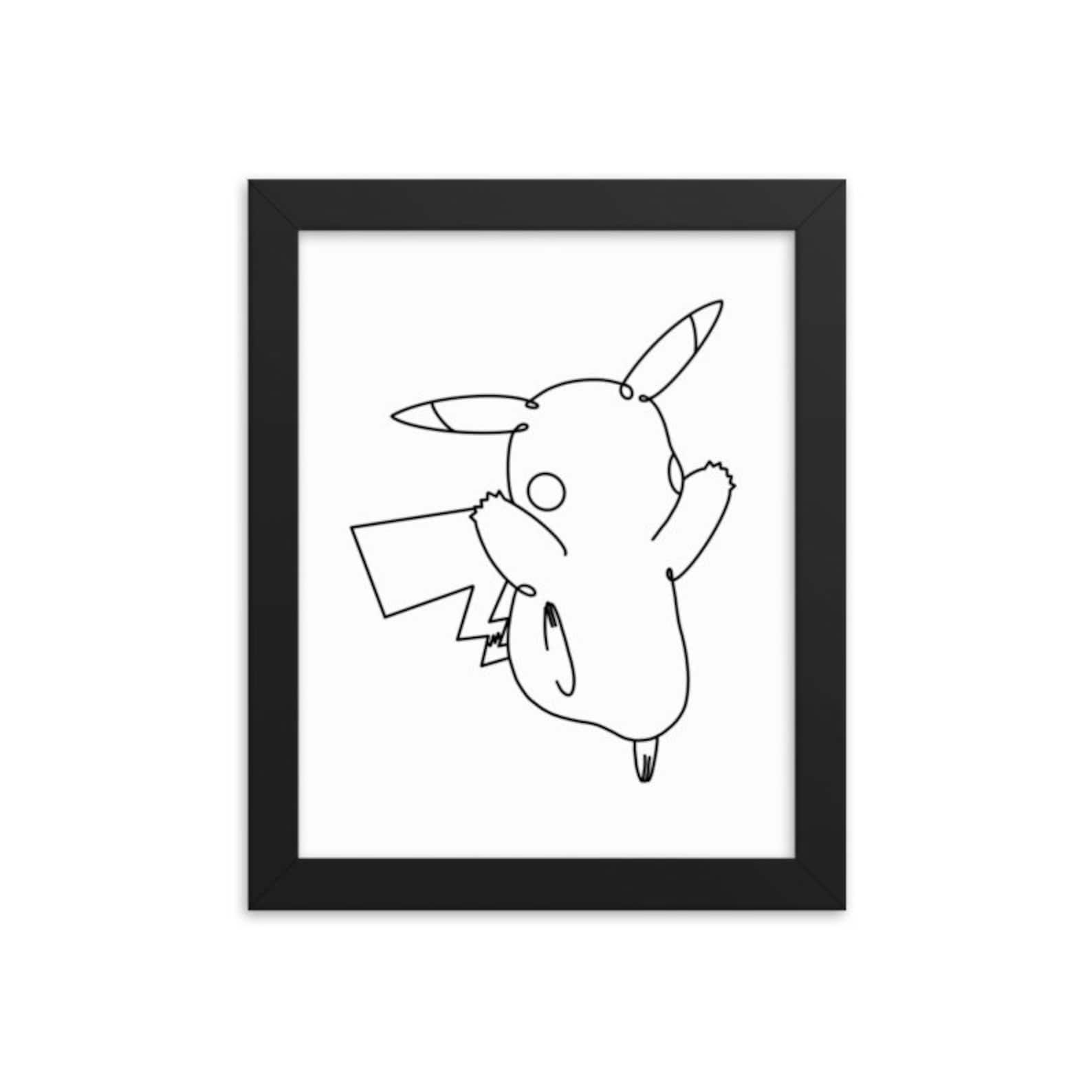 Pikachu Line Art, Pokemon Poster, Abstract Pokemon, Minimalist Pokemon ...