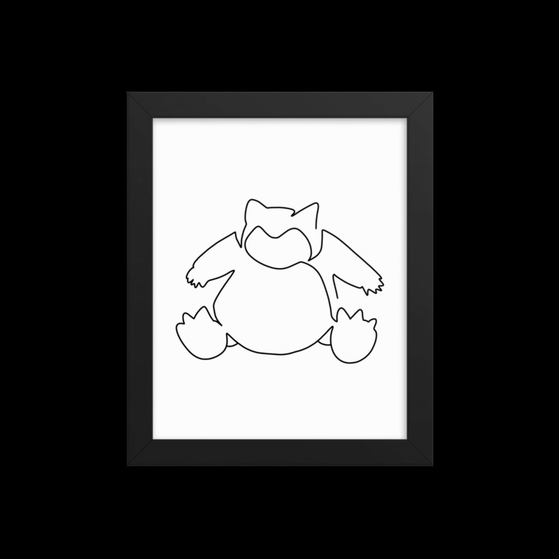 Snorlax Line Art, Pokemon Poster, Abstract Pokemon, Minimalist Pokemon ...