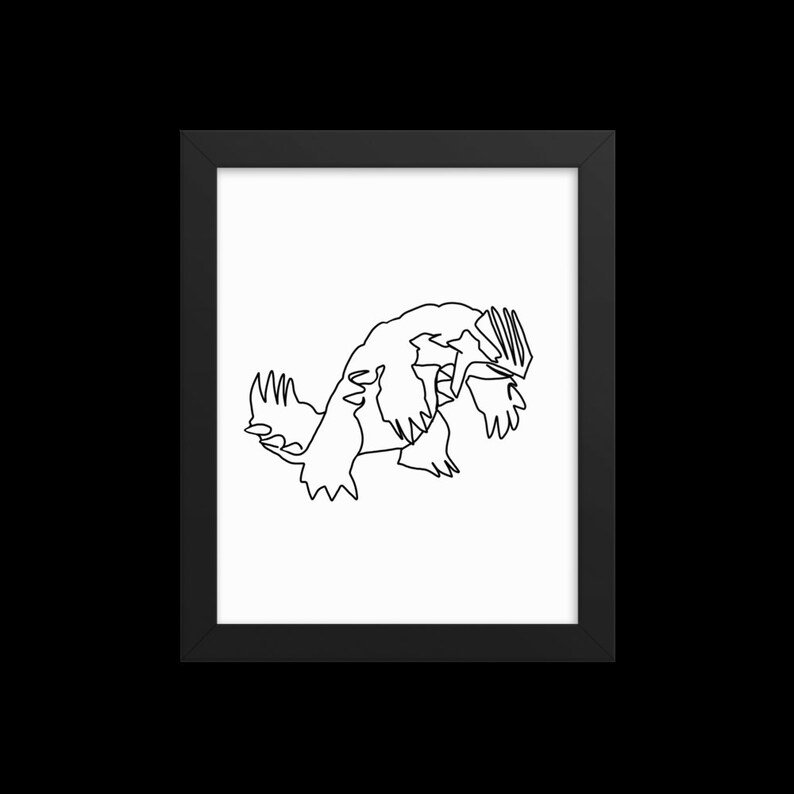 Groudon Line Art, Pokemon Poster, Abstract Pokemon Art, Minimalist ...