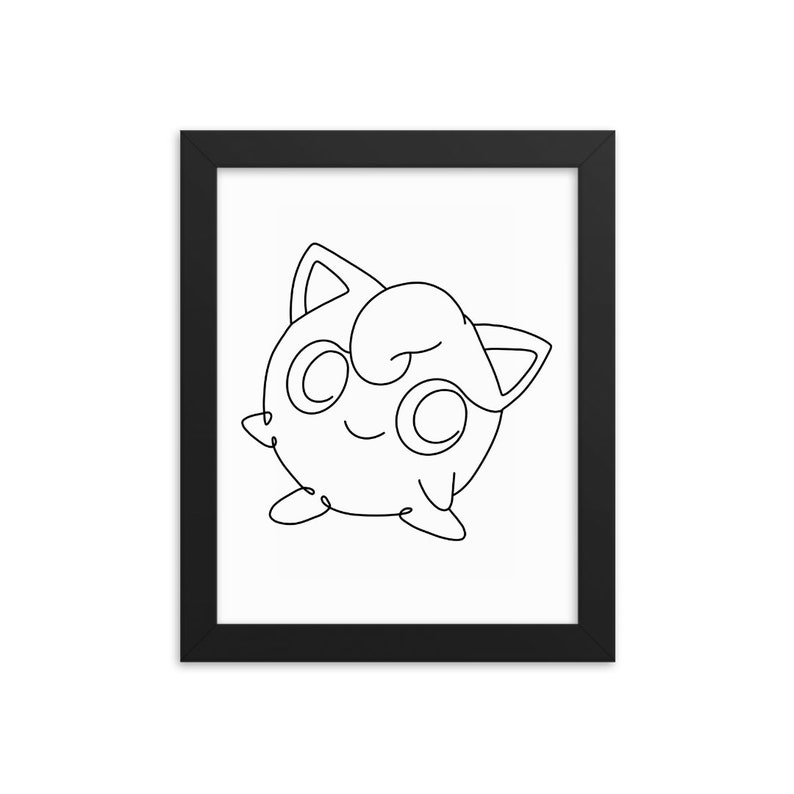 Jigglypuff Line Art Pokemon Poster Abstract Pokemon Art Etsy