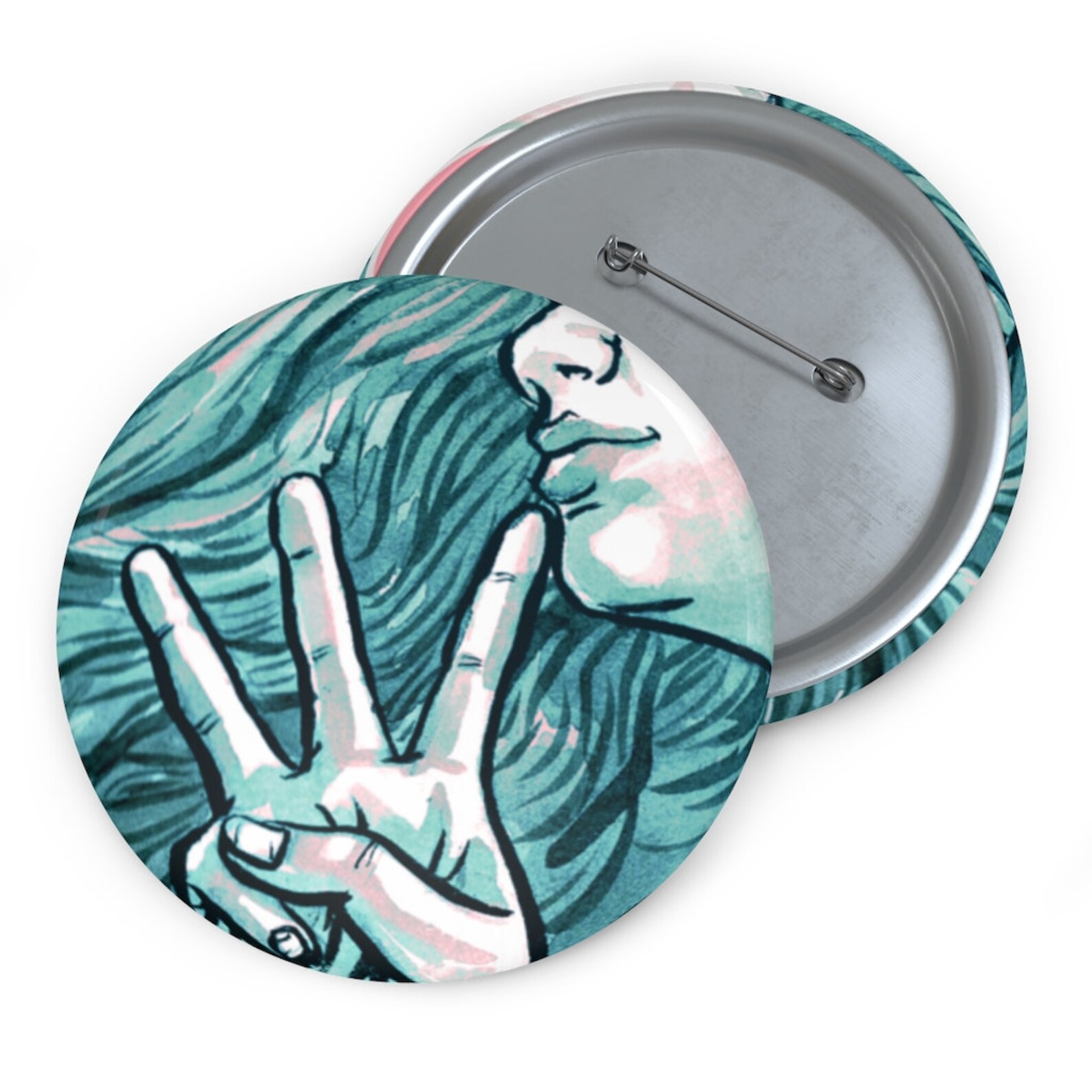 ASL Illustrated Underwater Button - Etsy