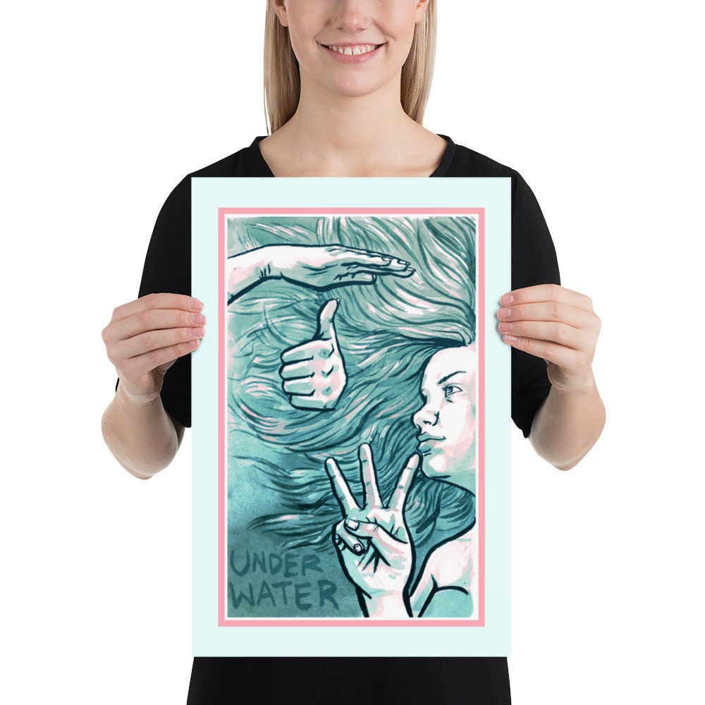 Underwater Illustrated American Sign Language - Etsy UK