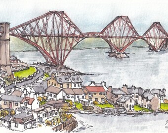 Forth Bridge Painting - Etsy