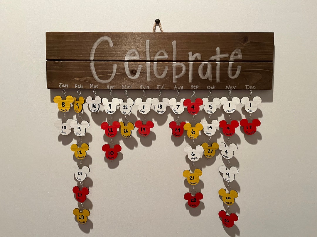 Mickey Mouse Inspired Personalized Birthday Calendar - Etsy
