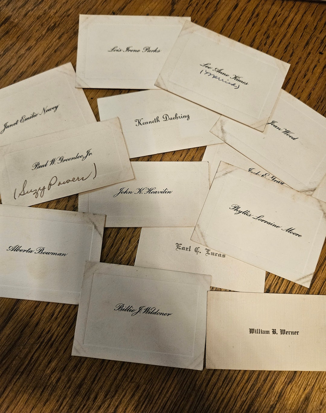 Vintage Name Cards - Etsy