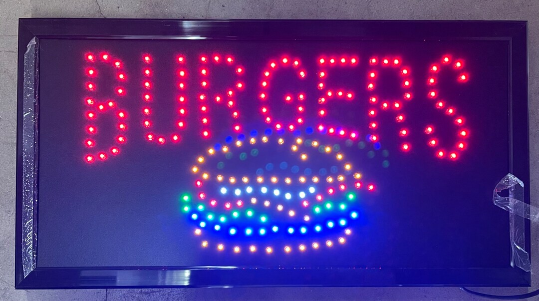 Burgers Led Sign,window Sign,business Sign, Store Sign, - Etsy