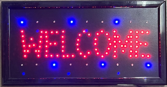 Welcome Led Sign Window Sign Business Sign - Etsy