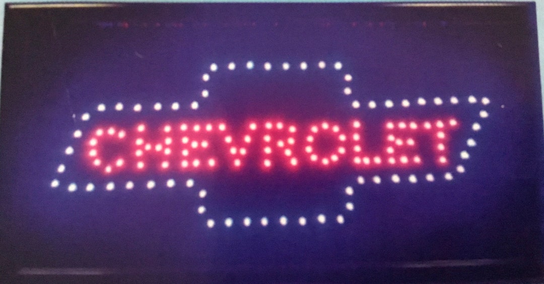 Chevrolet LED Sign: Slim Modern Design, Window Decor (20"x10") - Etsy