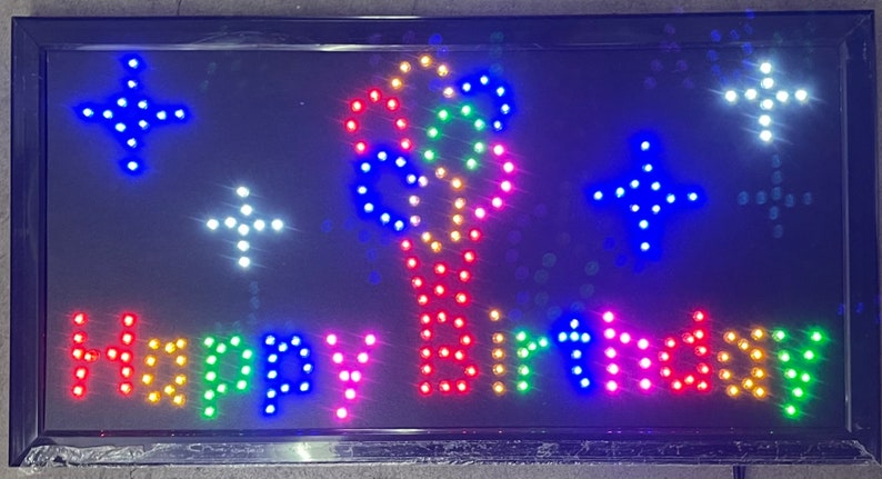 Happy Birthday LED Sign: Party Window Decor (23"w X 13"h) - Etsy