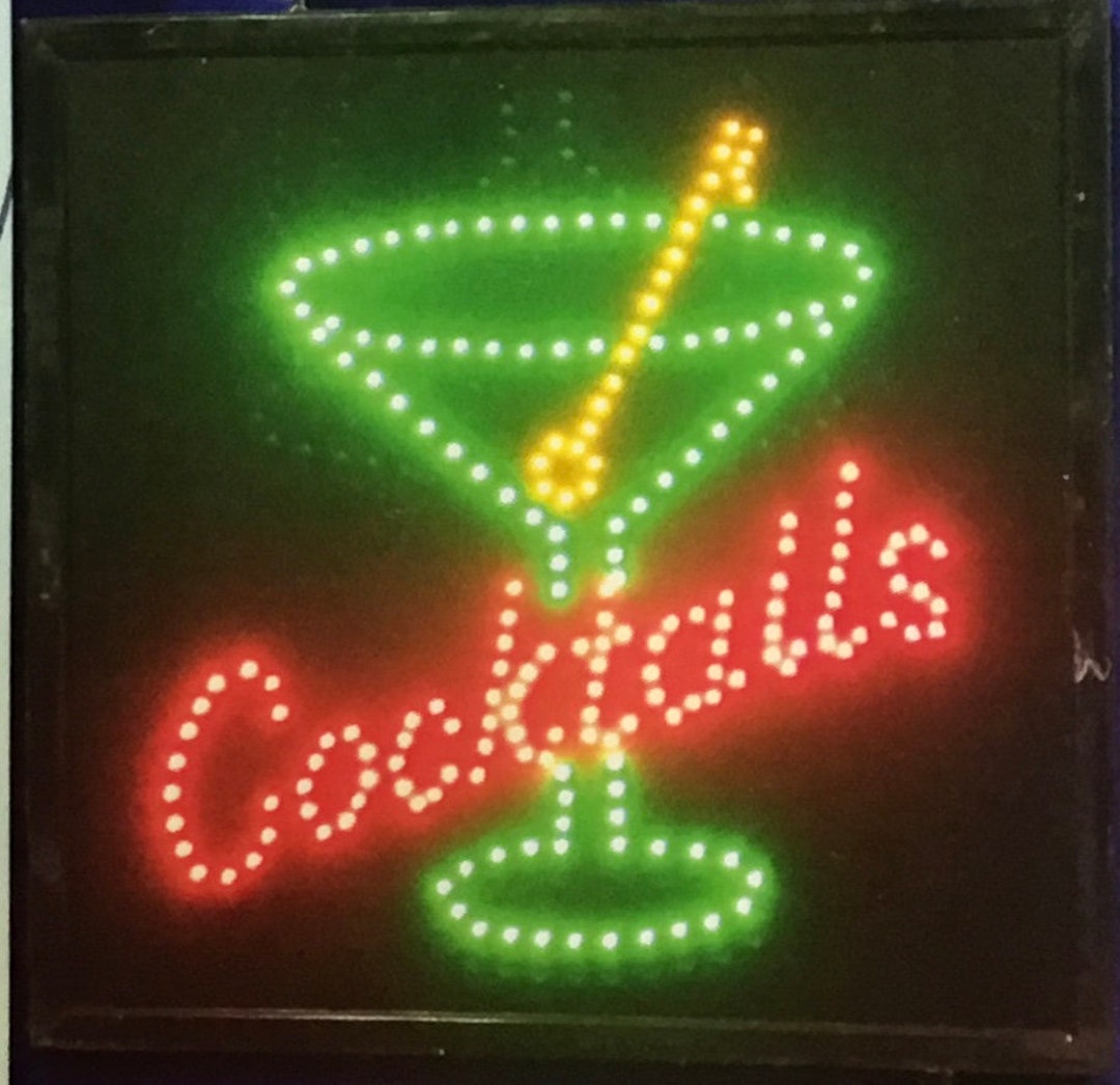 Cocktails Led Sign.window Sign, Business Sign,smoke Shop Sign,store ...
