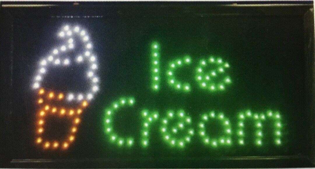 Ice Cream Led Sign,window Sign,store Sign - Etsy