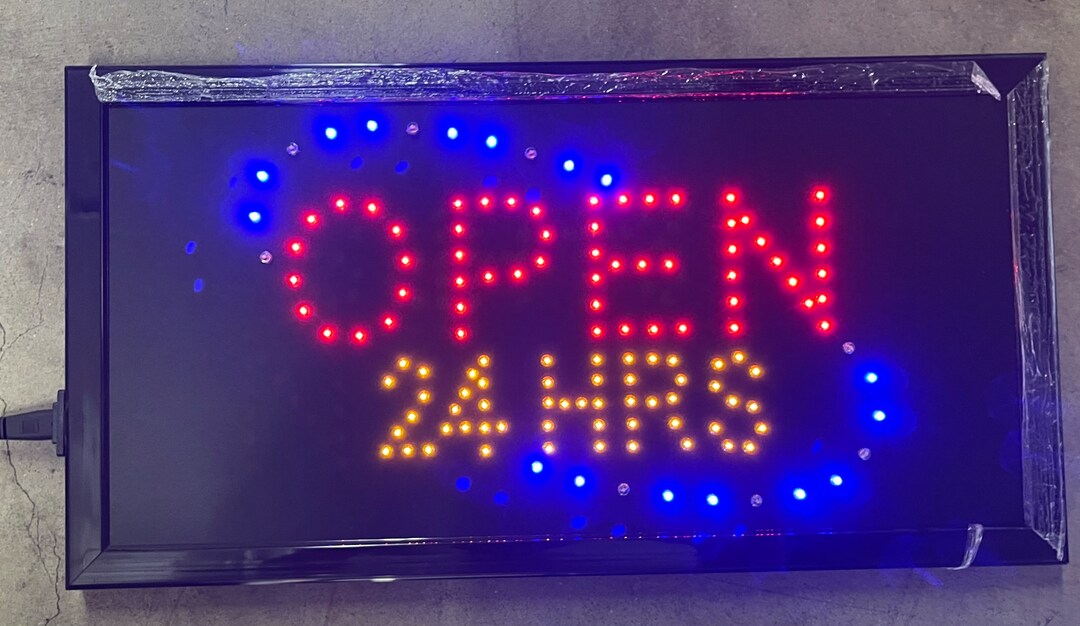 Open 24 Hours Led Sign,window Sign,business Sign, Store Sign - Etsy