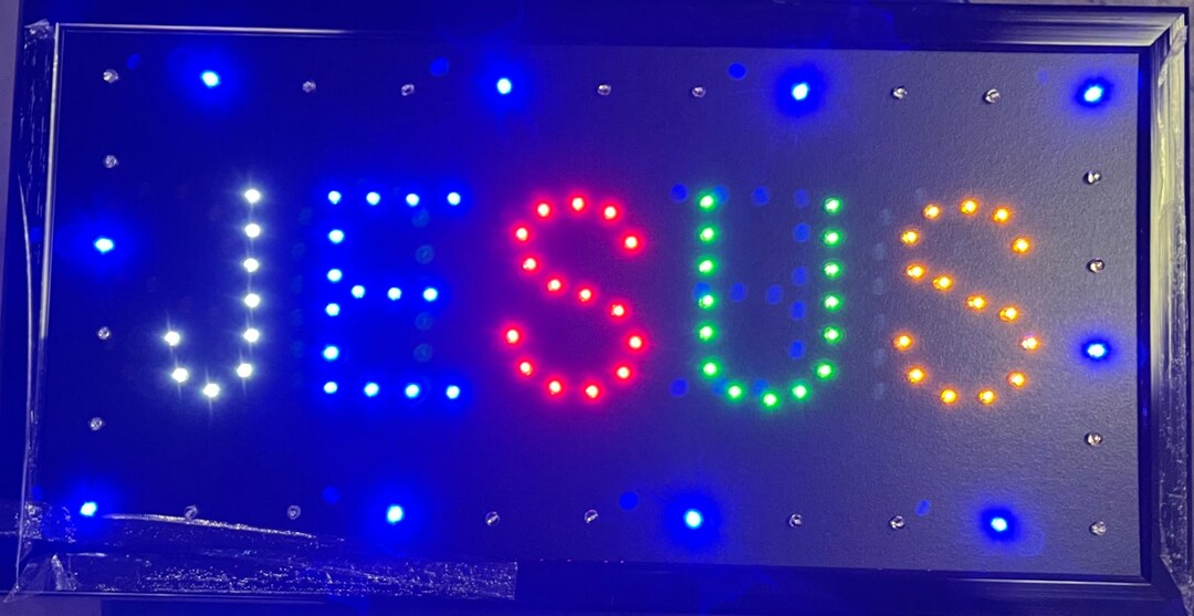 Jesus Led Sign,window Sign,church Sign,family ,religion Sign - Etsy