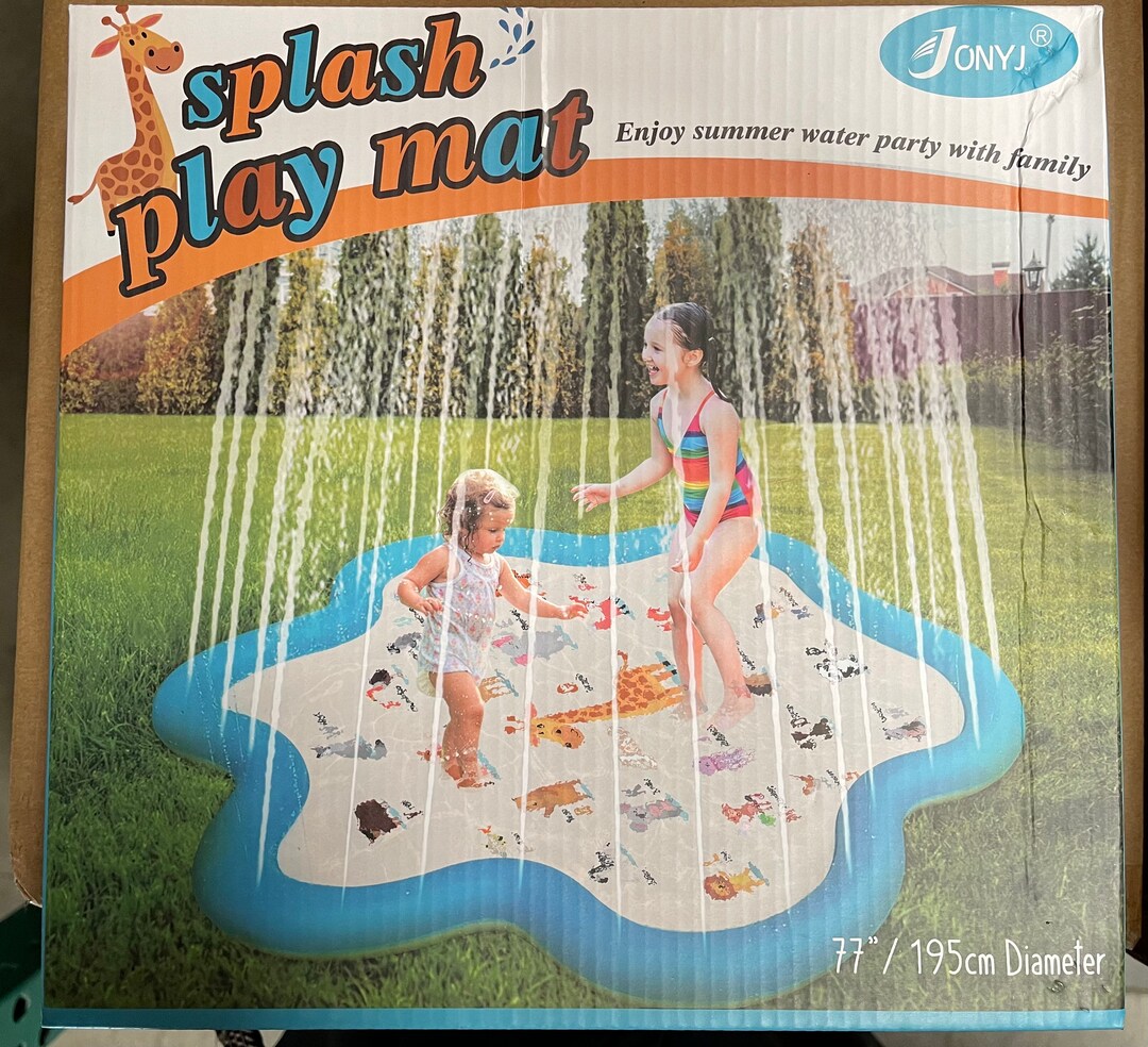 Splash Pad 77" X 195cm Large Size Splash Play Mat for Kids Summer ...