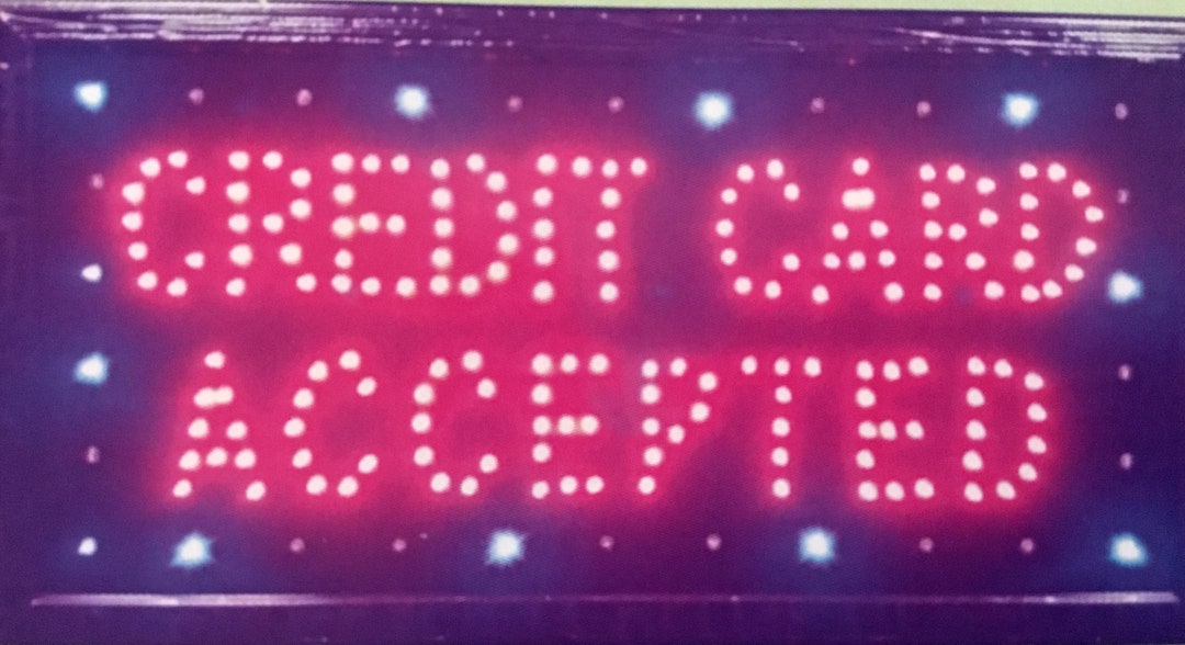 Credit Card Accept Led Sign,window Sign,store Sign - Etsy