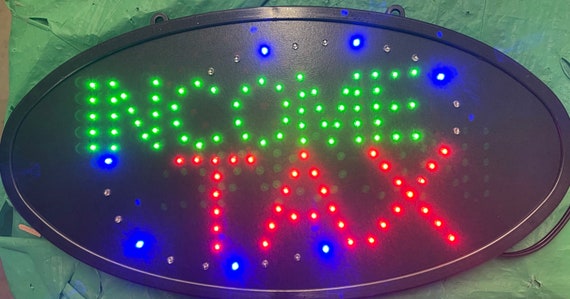 Income Tax Led Sign Window Sign Business Sign Store Sign - Etsy