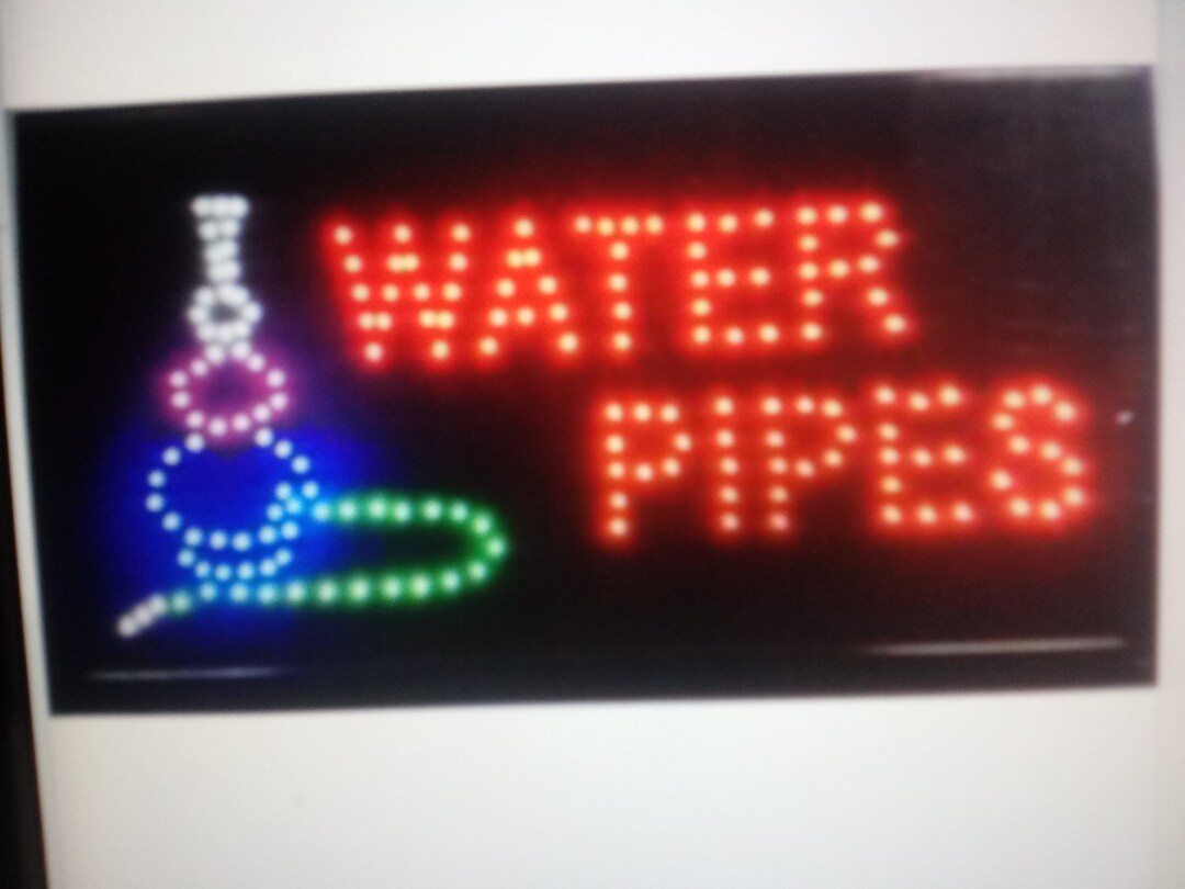 Water Pipe Led Sign.window Sign, Business Sign,smoke Shop Sign - Etsy