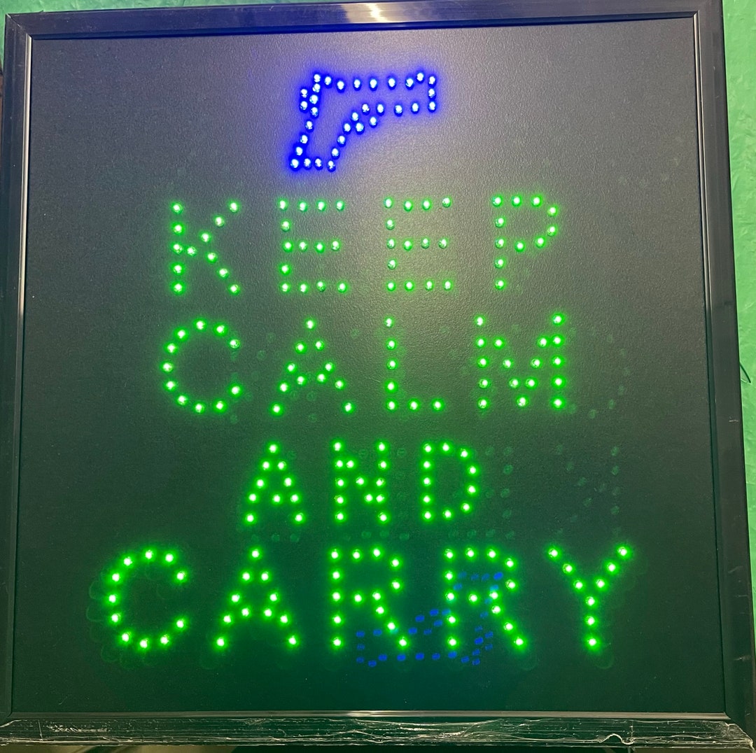 Keep Clam and Carry Led Sign Window Sign Business Sign Store Sign - Etsy