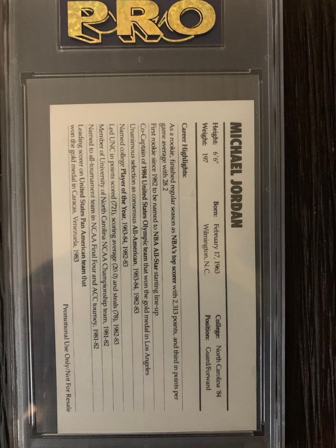 1985 Nike Michael Jordan Promo Rookie Card, Graded 9.5 - Etsy