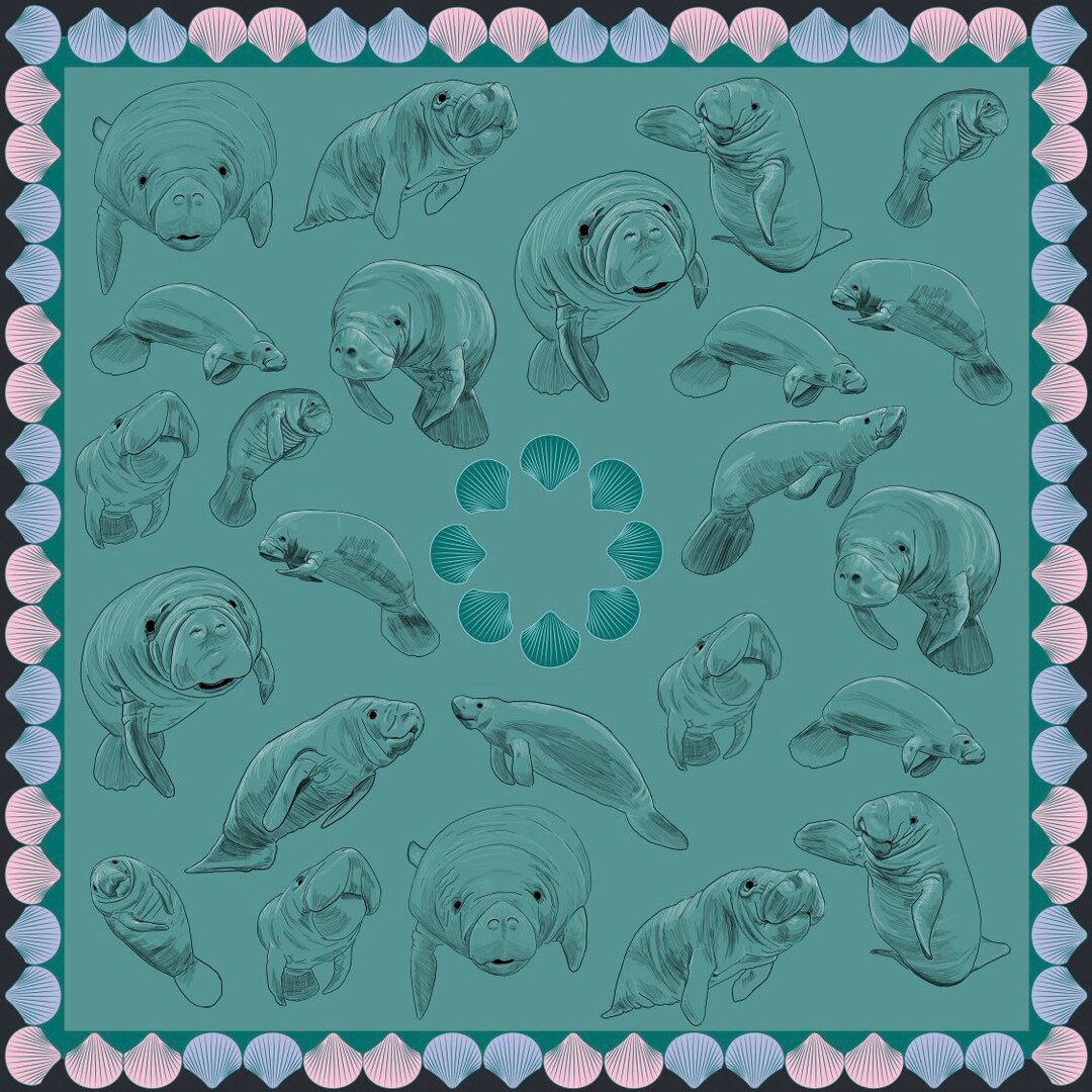 Maritime Manatees Bandana - Etsy