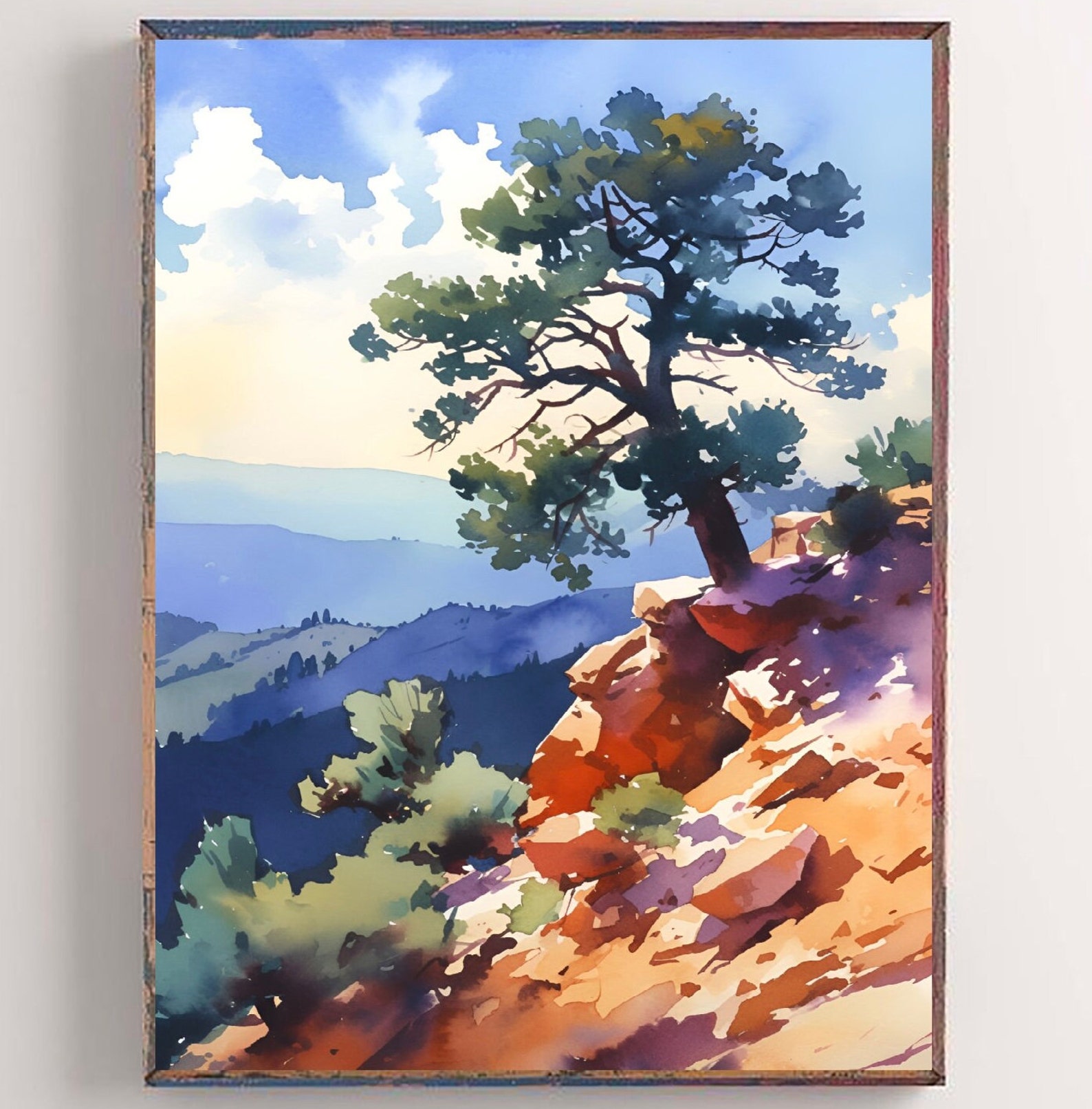 Ashley National Forest Print Utah Watercolor Art Green Trees Wall Art ...