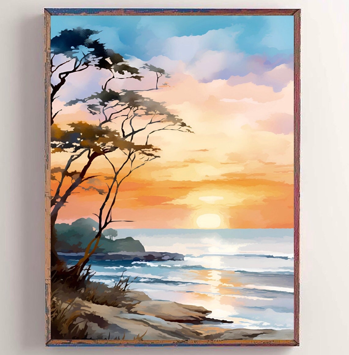 Pacific Coast Painting Watercolor Art Print of California - Etsy