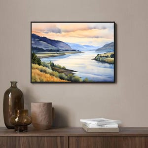 Cimarron River Landscape Painting Oklahoma Watercolor Art Print ...