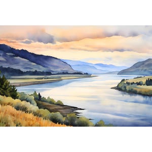 Cimarron River Landscape Painting Oklahoma Watercolor Art Print ...