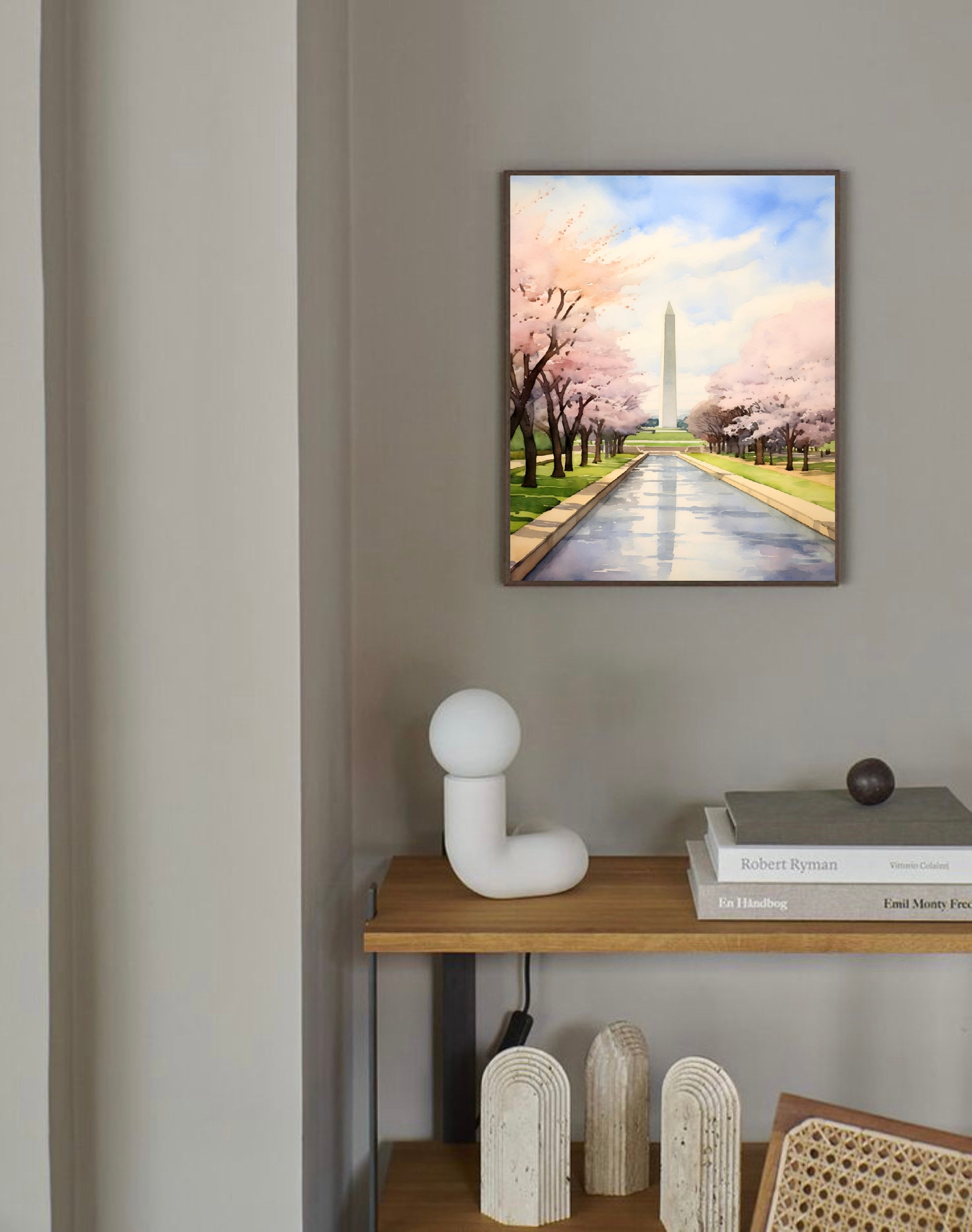 Washington Monument Poster Large Watercolor Painting Washington DC Art ...