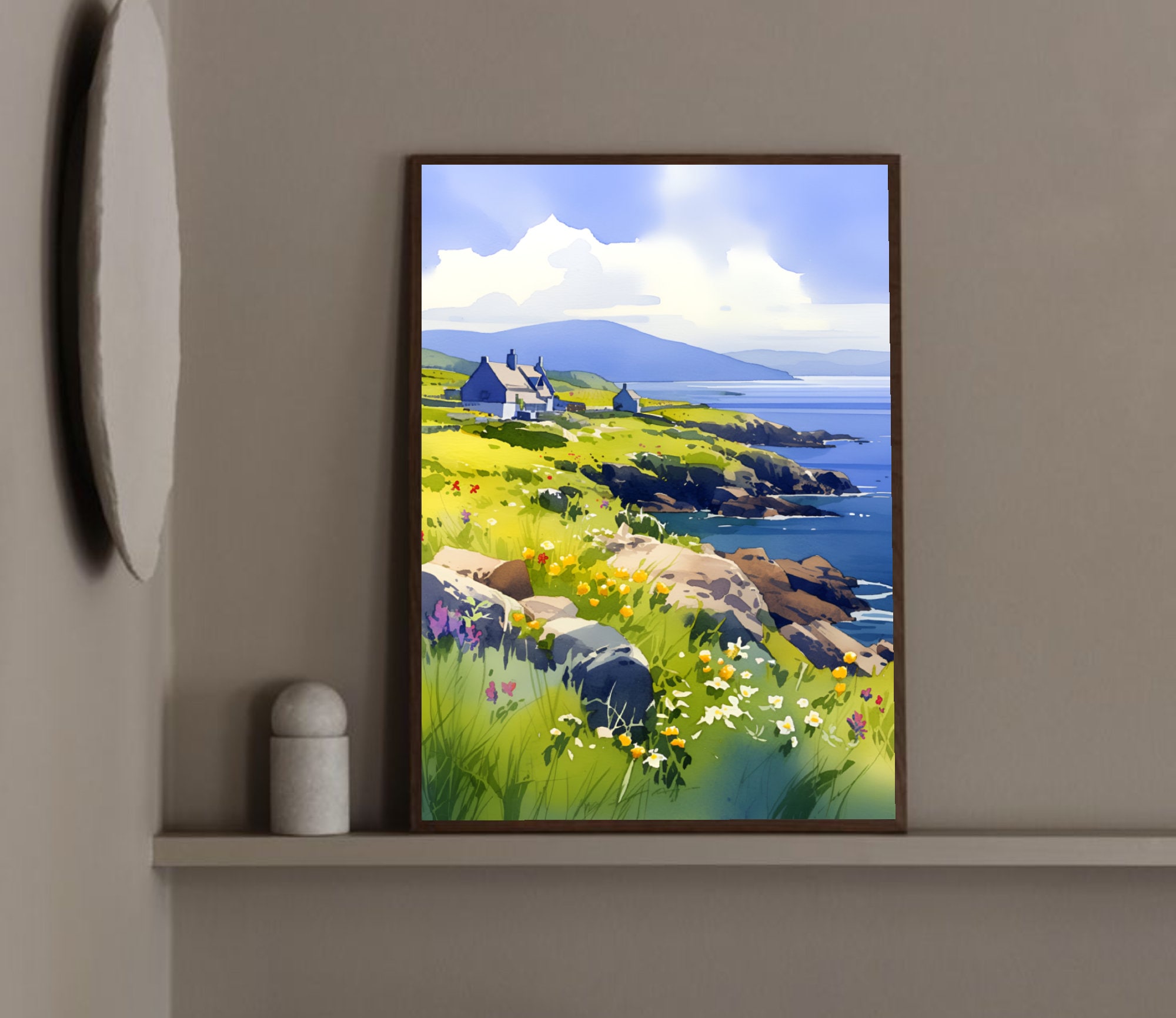Achill Island Painting Ireland Watercolor Print Keen Bay Irish ...