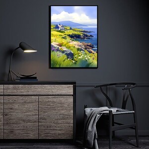 Achill Island Painting Ireland Watercolor Print Keen Bay Irish ...
