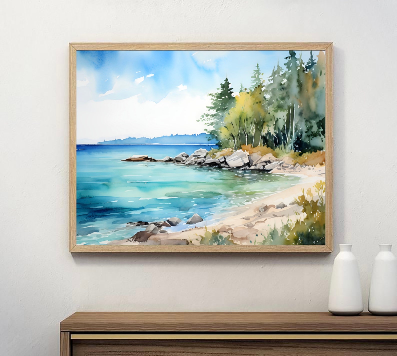 Sprague Lake Painting National Park Art Colorado Landscape Watercolor ...