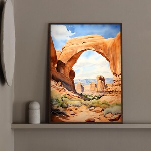 Arches National Park Utah Watercolor Painting Nature Art Print ...