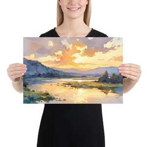 Snake River Painting Washington Art Print Sunrise Panoramic Landscape ...
