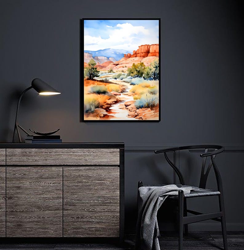Capitol Reef National Park Print Utah Watercolor Landscape National ...