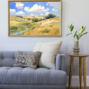 Sand Hills Art Print Nebraska Watercolor Painting Panoramic Landscape ...